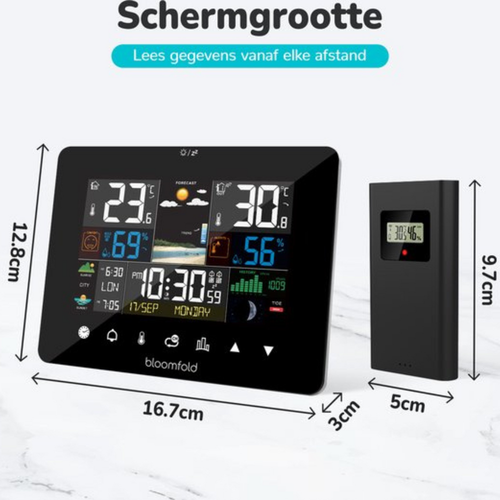 Bloomfold Weerstation Airwatch met sensor Vandaag besteld