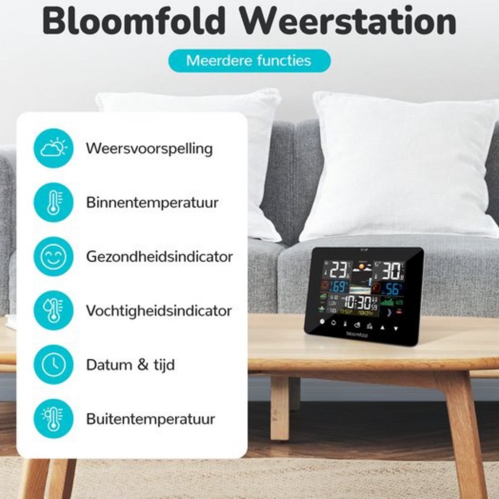 Bloomfold Weerstation Airwatch met sensor Vandaag besteld